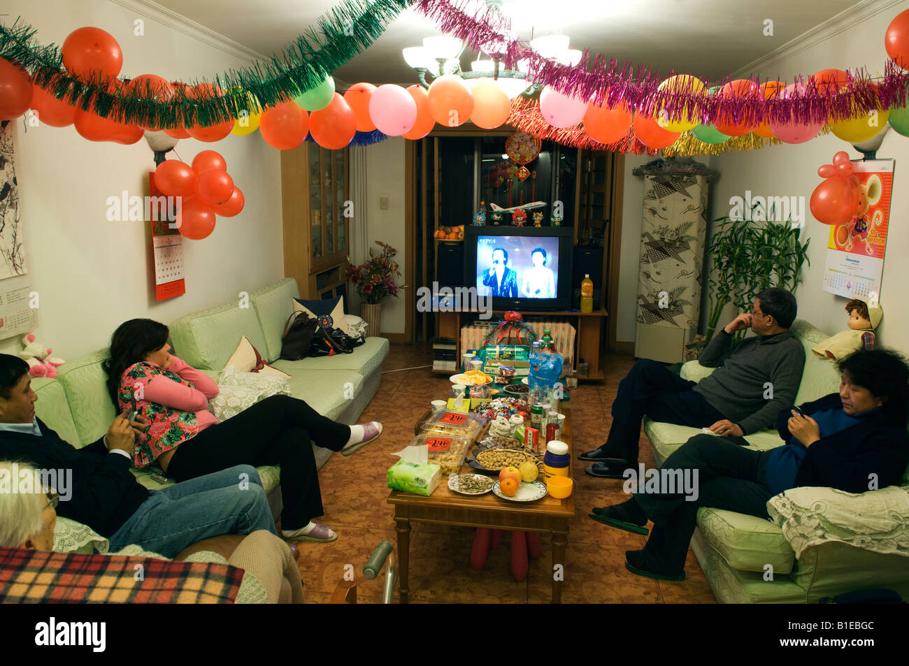 China Beijing Chinese New Year Spring Festival family dinner ...