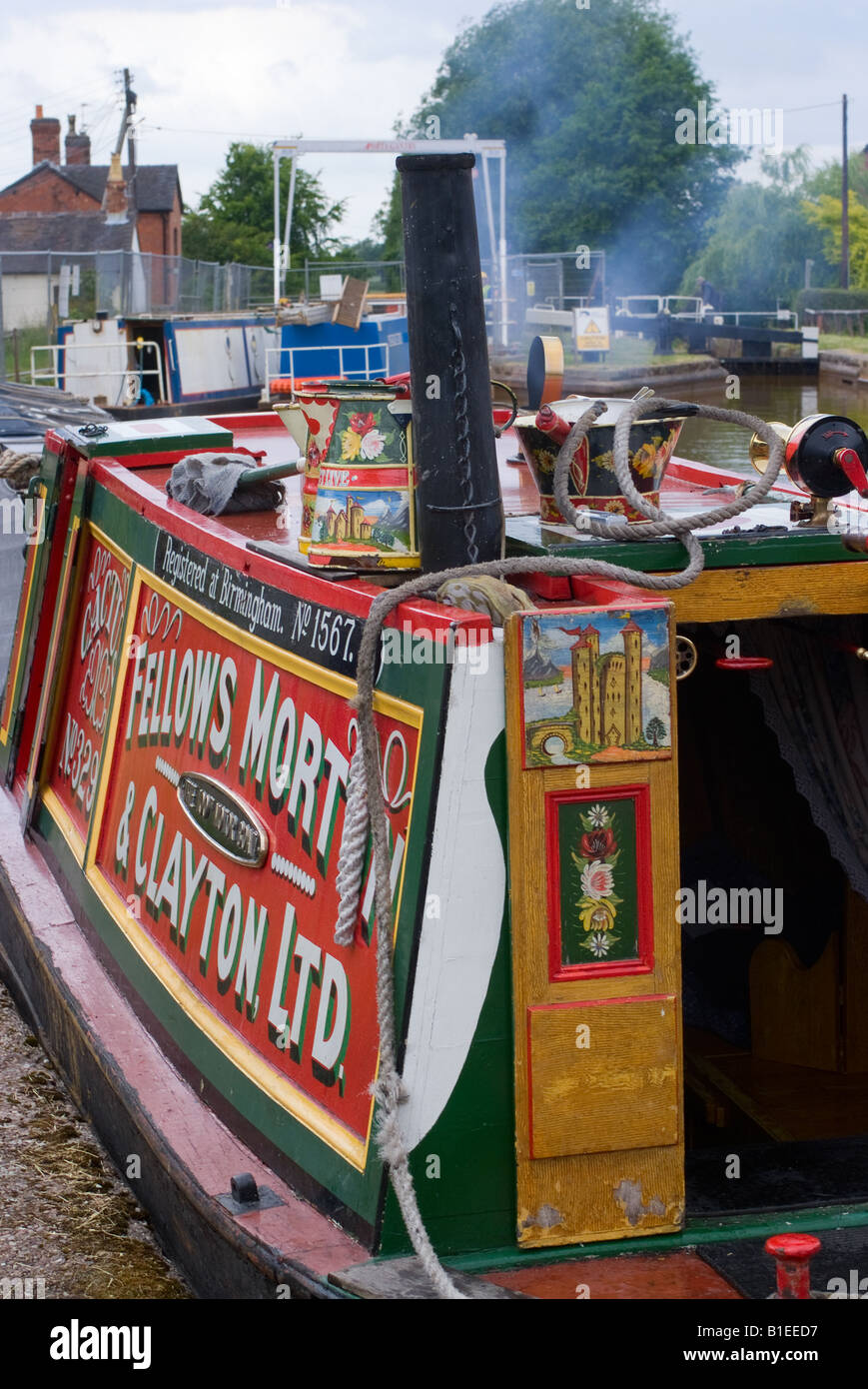 Canal boat with chimney hi-res stock photography and images - Alamy