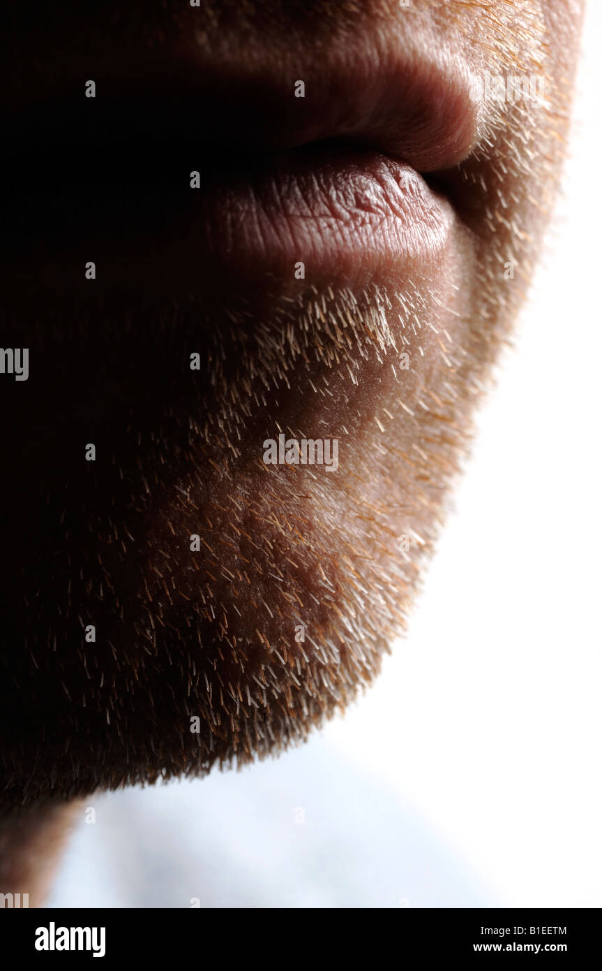 Mans chin with stubble Stock Photo - Alamy