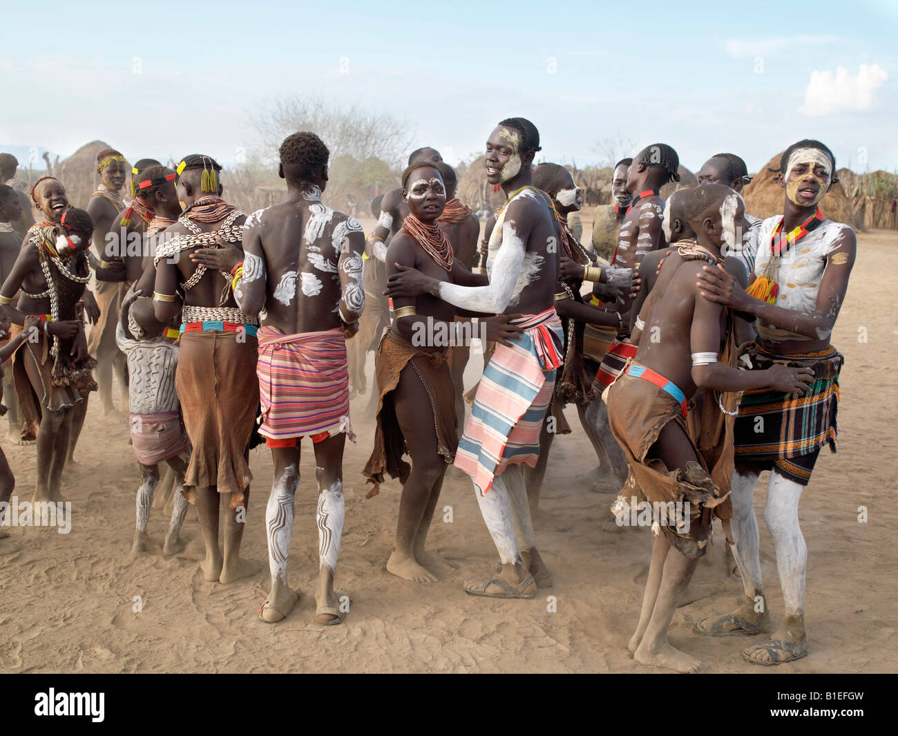 Karo people with body painting dancing High Resolution Stock ...