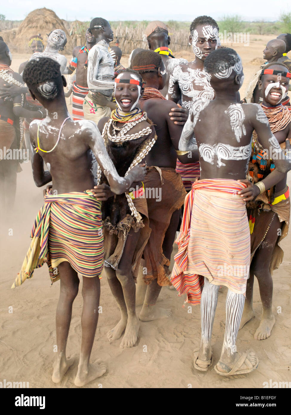 Karo people with body painting dancing High Resolution Stock ...