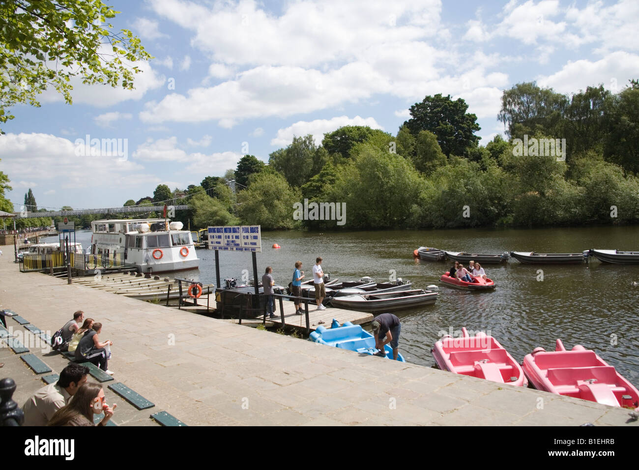 Chester Cheshire UK June View along the River Dee with pleasurecraft ...