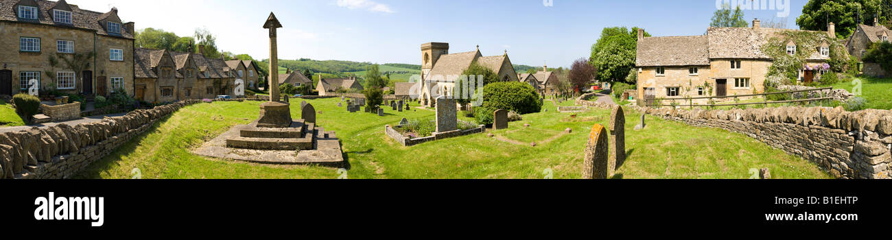 A panoramic view of the Cotswold village of Snowshill, Gloucestershire ...