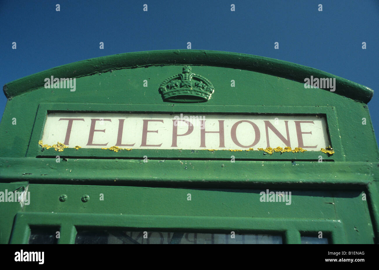 Green telephone box, Seven Sisters, East Sussex, England Stock Photo ...
