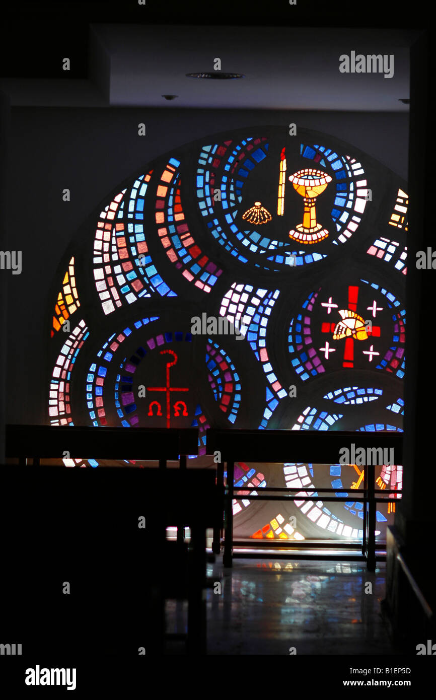 Moraira Church, crystal windows were constructed in the form of ...