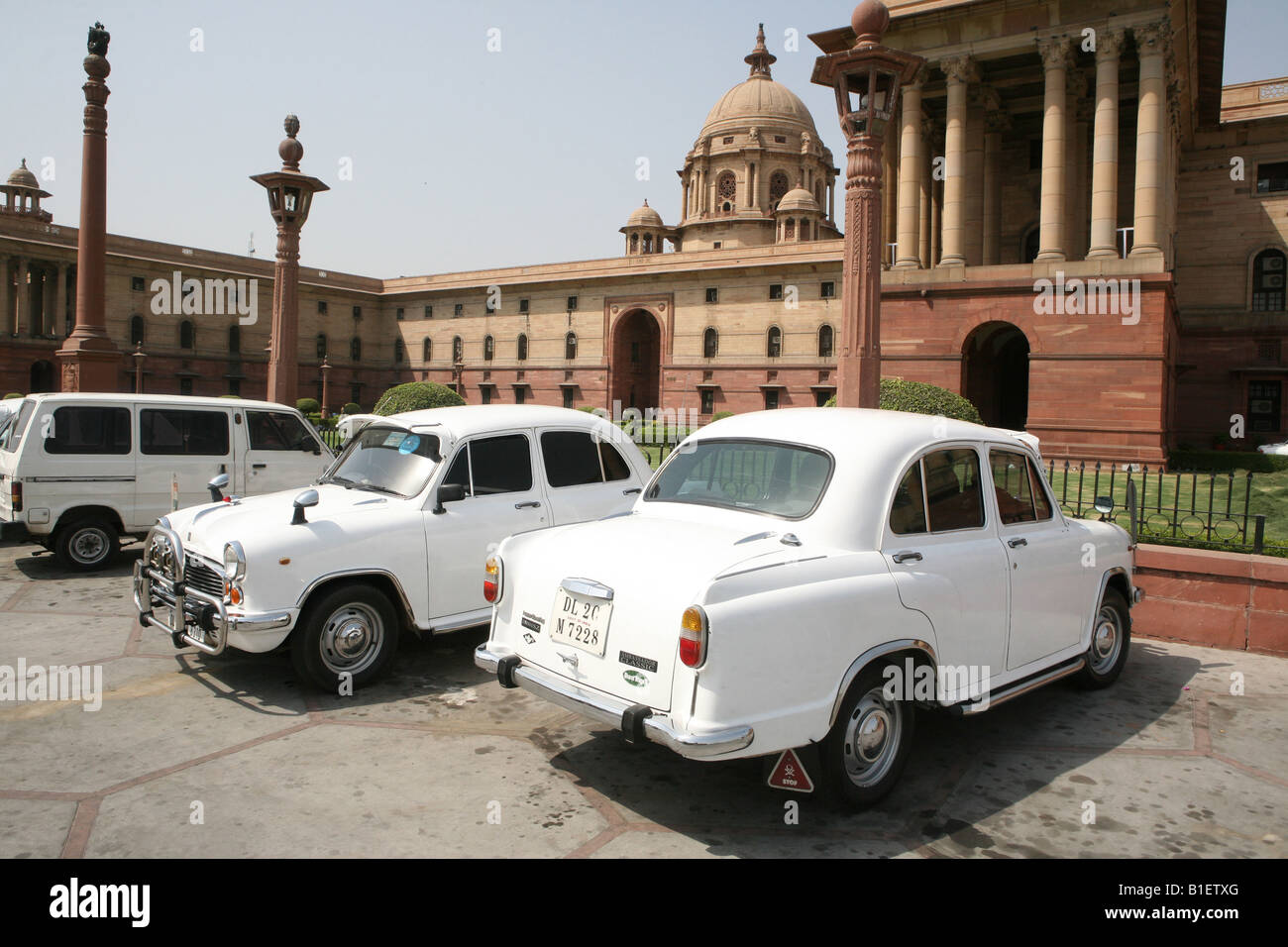 Ambassador Classic cars outside Rashtrapati Bhavan Delhi Stock Photo ...