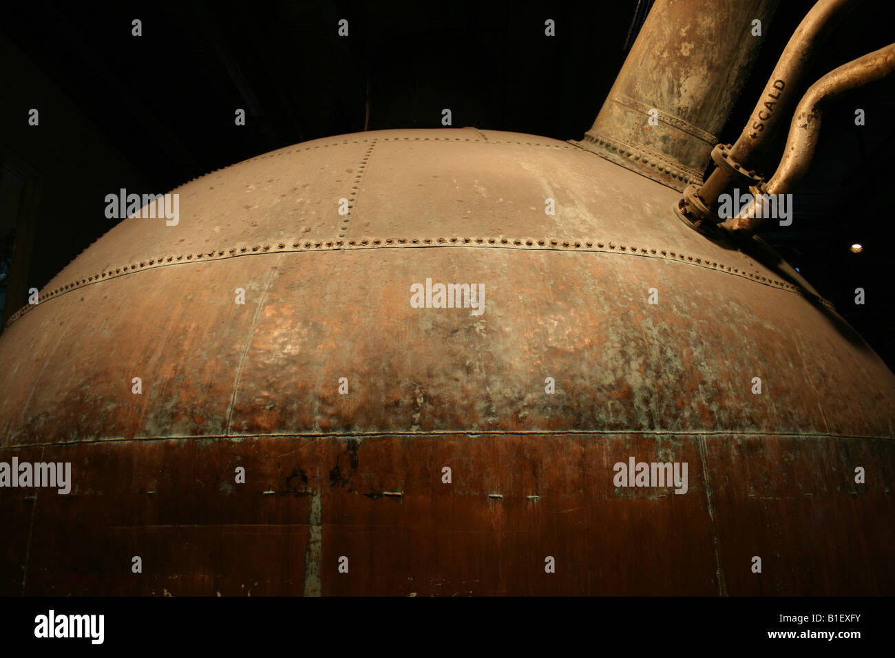 Vintage copper tank for boiling and making beer Stock Photo - Alamy