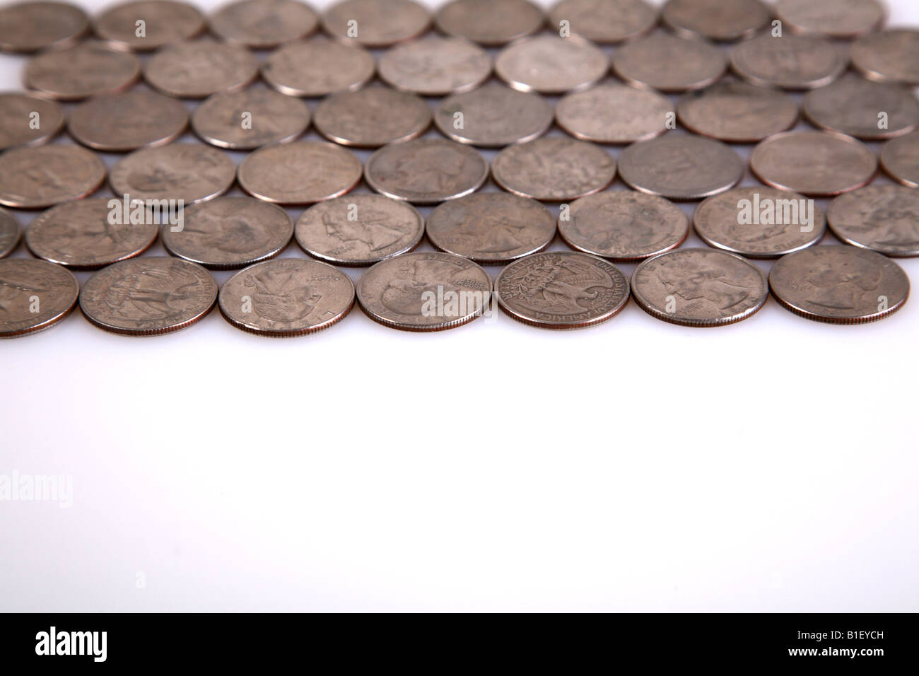 American quarter dollar coins arranged in a horizontal formation on a ...