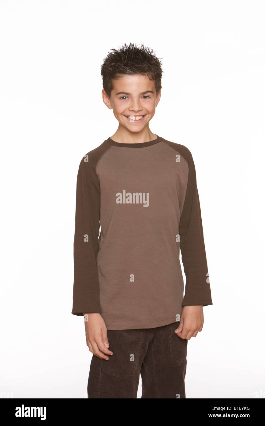 smiling child on white background boy Stock Photo - Alamy