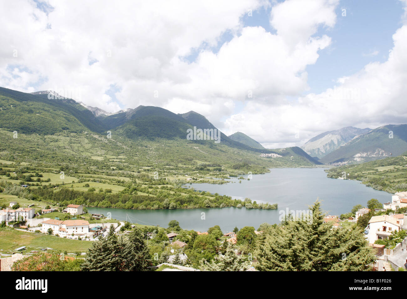 Barrea and Barrea Lake, Abruzzo National Park, Italy, Europe Stock ...