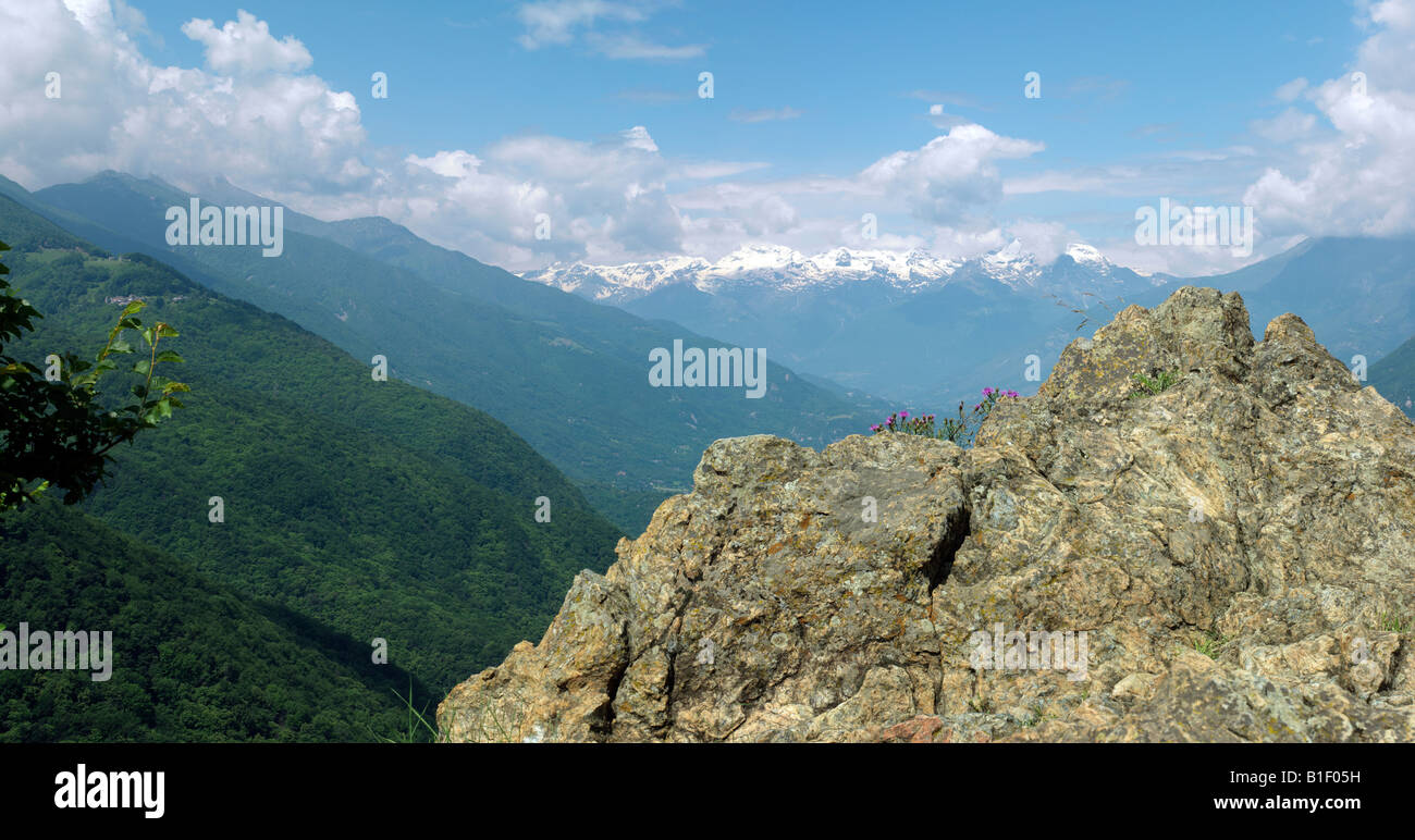 Italian Alps view, Piemont, Italy Stock Photo - Alamy