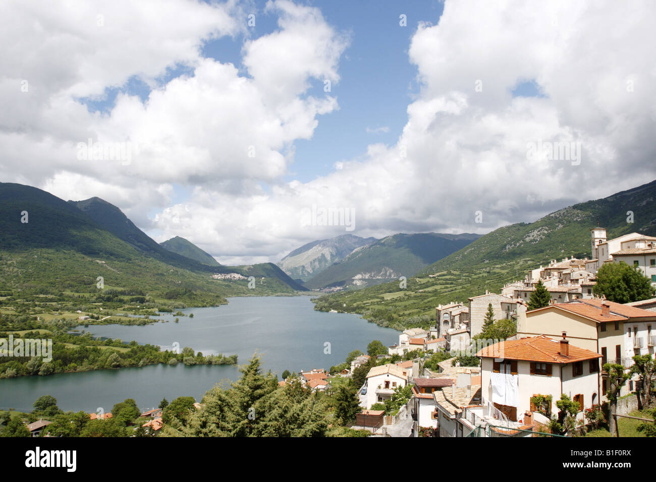 Barrea and Barrea Lake, Abruzzo National Park, Italy, Europe Stock ...