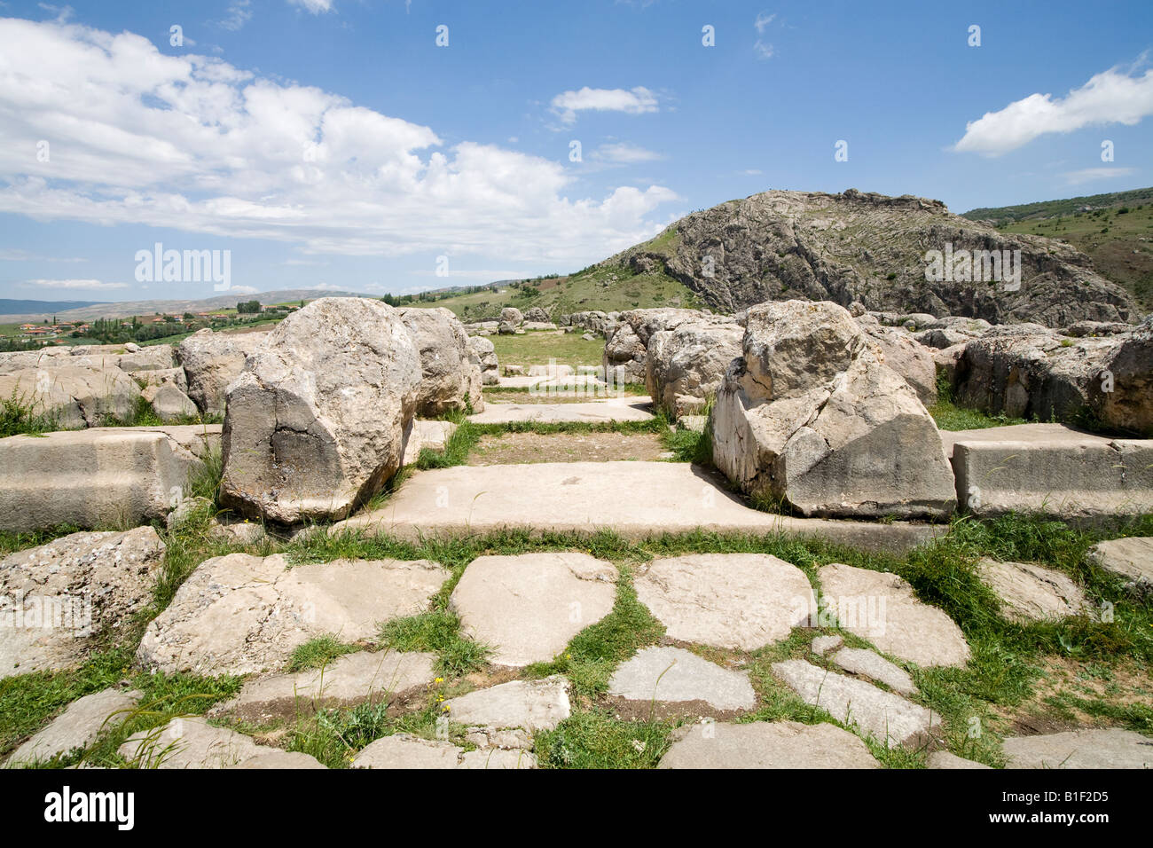 Paved road leading in to temple area at The Hittite Capital City of ...