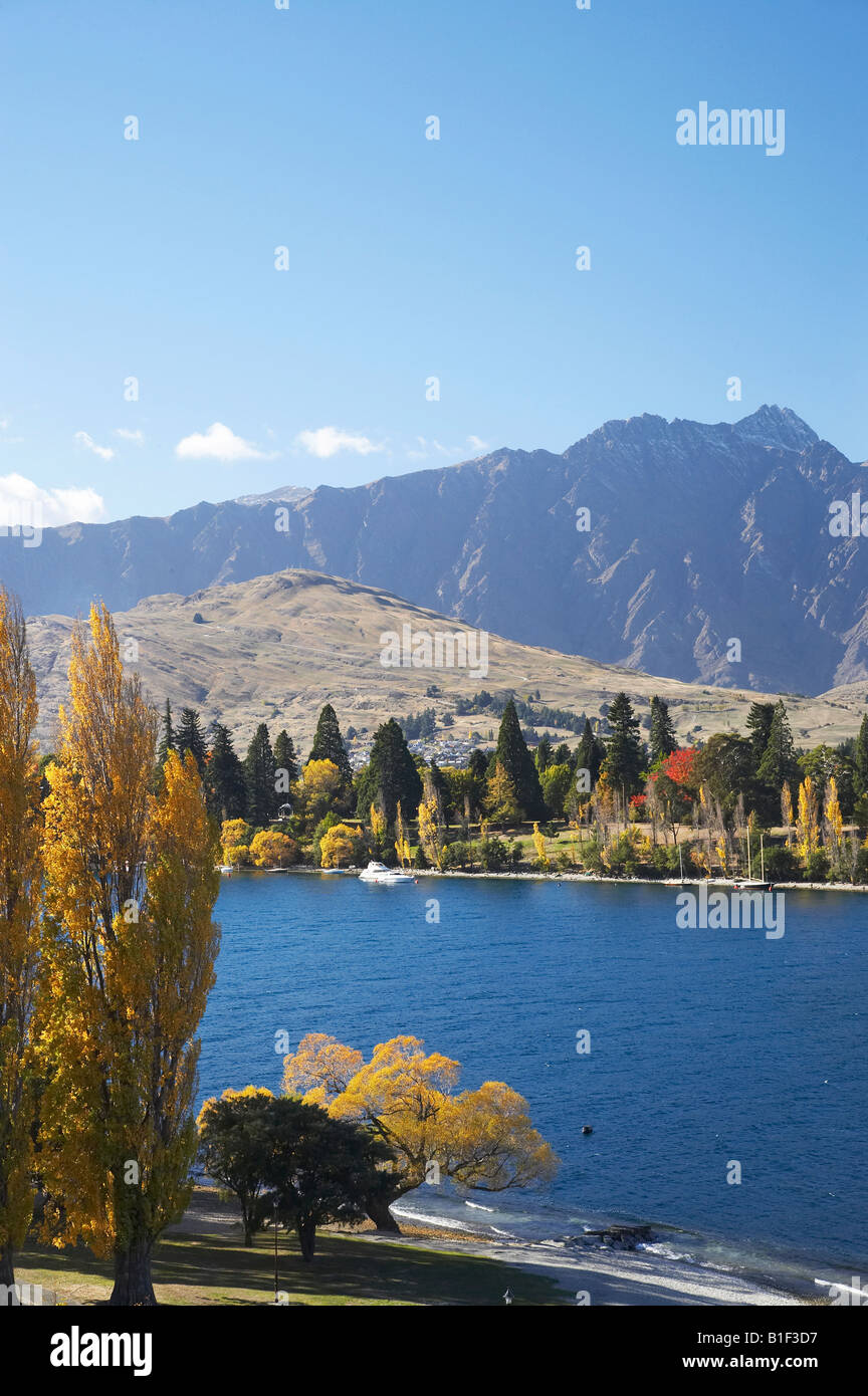 Lake Wakatipu Autumn Trees and the Remarkables Queenstown Otago South ...