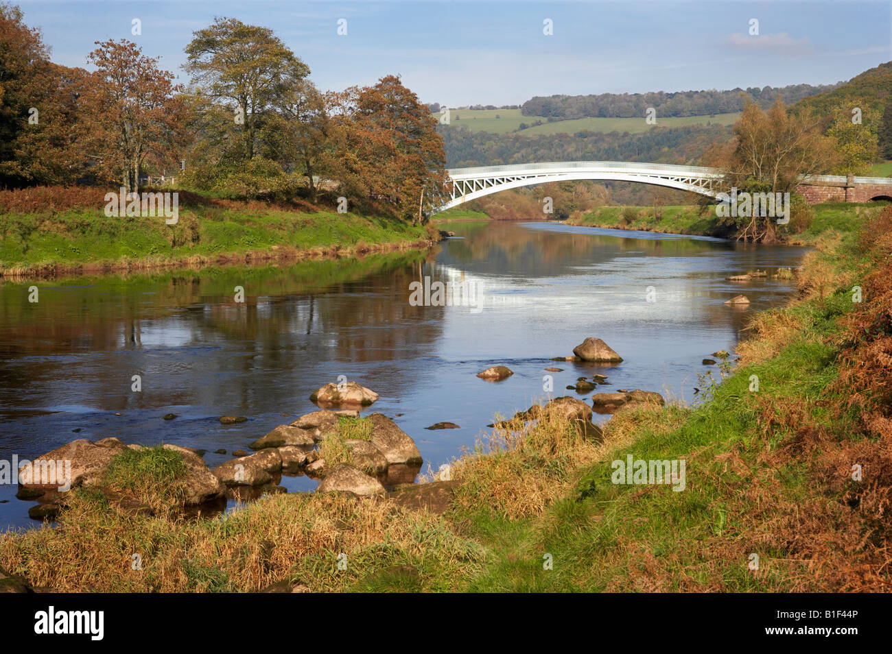 Bigsweir Road Bridge in Autumn Wye Valley Stock Photo - Alamy