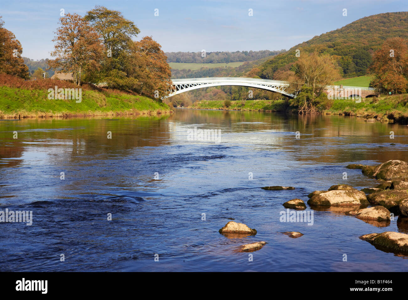 Bigsweir Road Bridge in Autumn Wye Valley Stock Photo - Alamy