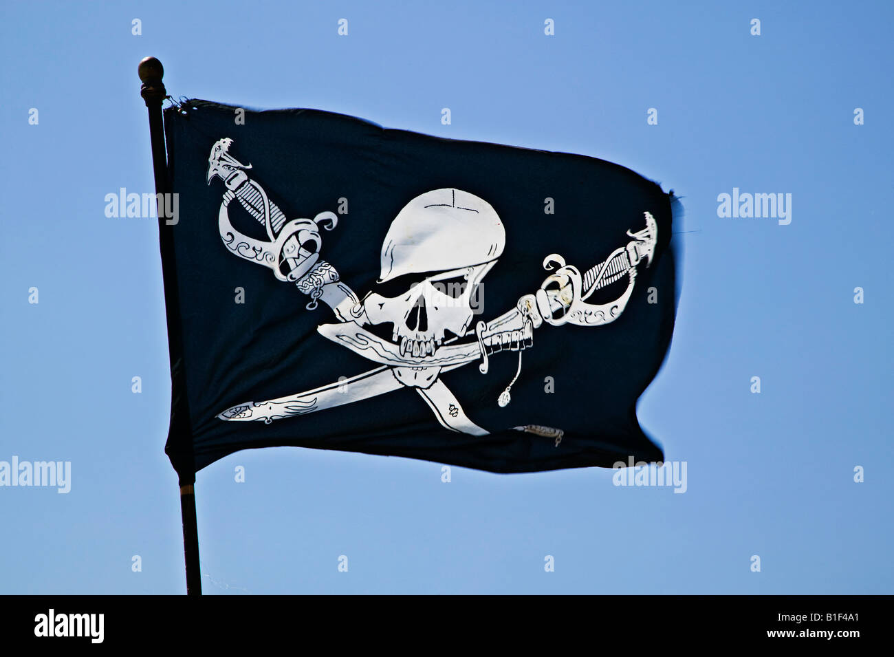 Skull and swords flag hi-res stock photography and images - Alamy