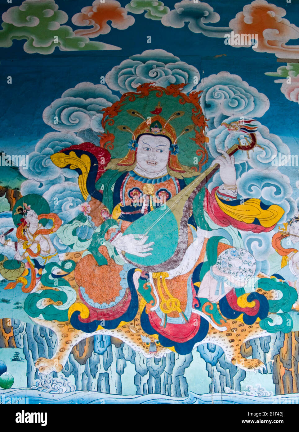 mural in Sikkim monastery of Guru Padmasambhava Stock Photo - Alamy