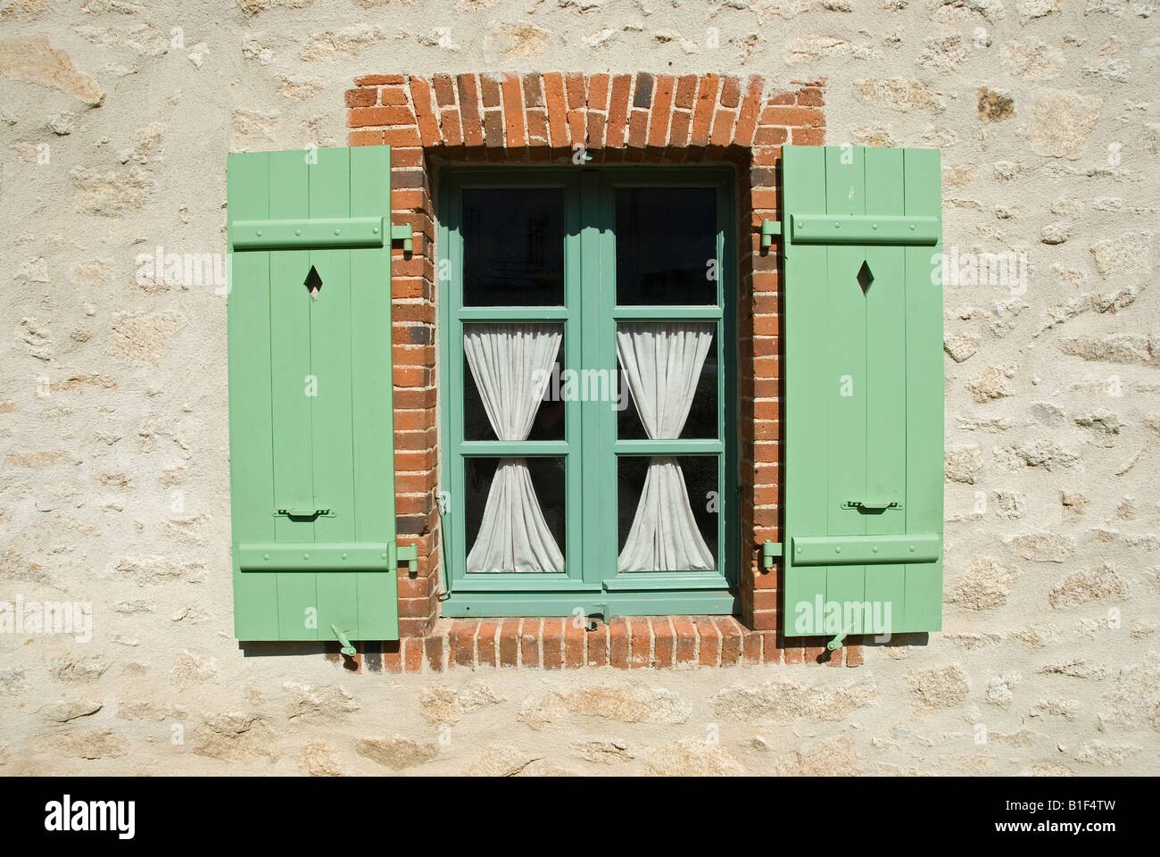 Stock photo of a Window with pretty green wooden shutters Stock Photo ...