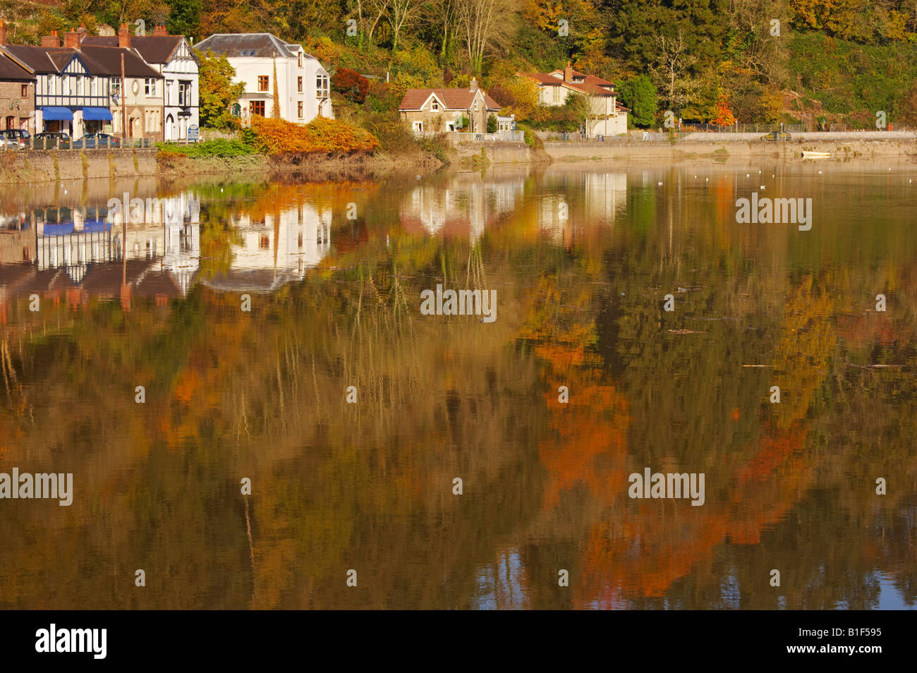 Tintern Village at High Tide in Autumn Stock Photo - Alamy