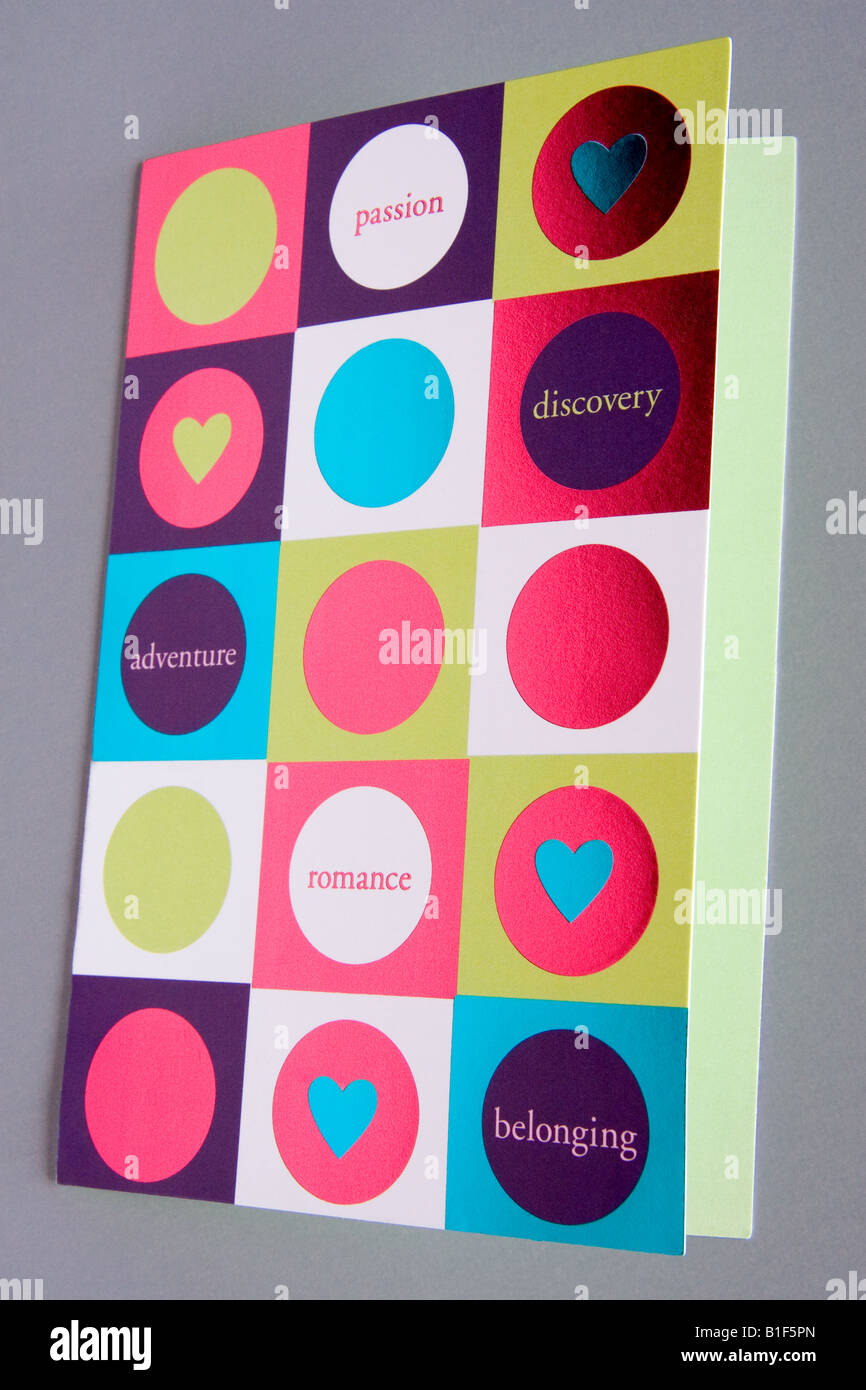 Colorful Valentine' s day card Stock Photo - Alamy