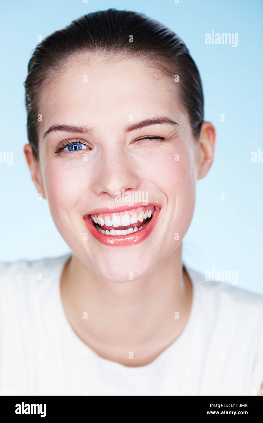 Woman Beauty Winking Stock Photos & Woman Beauty Winking Stock Images ...