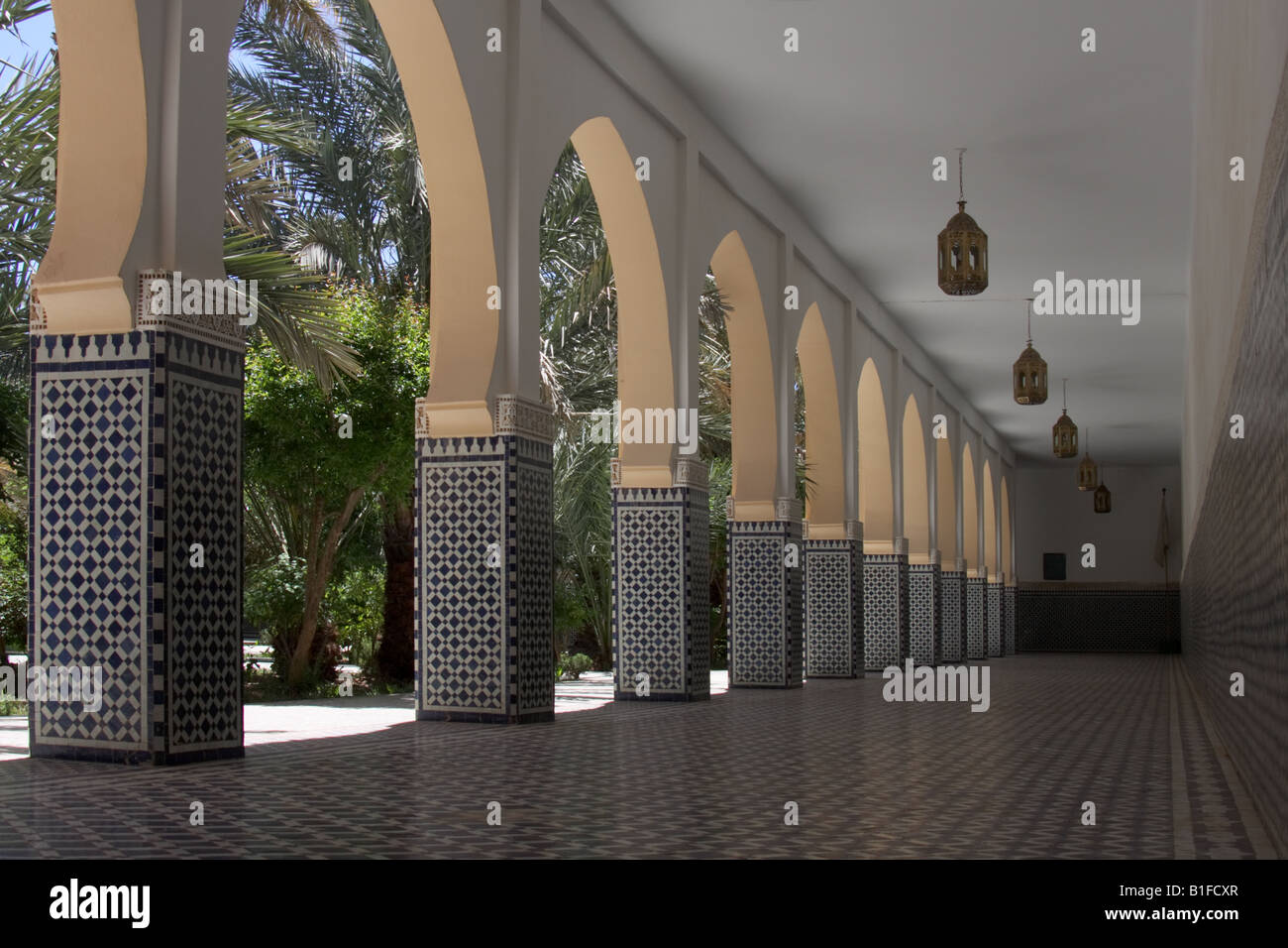 Inside of the mosque gardens at Rissani Morocco Stock Photo - Alamy