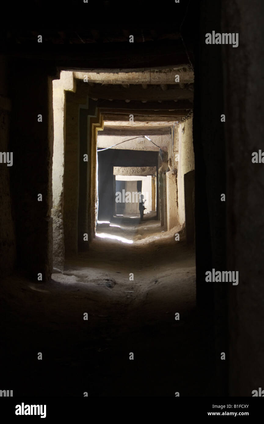 Inside the old adobe kasbah at Rissani Morocco Stock Photo - Alamy