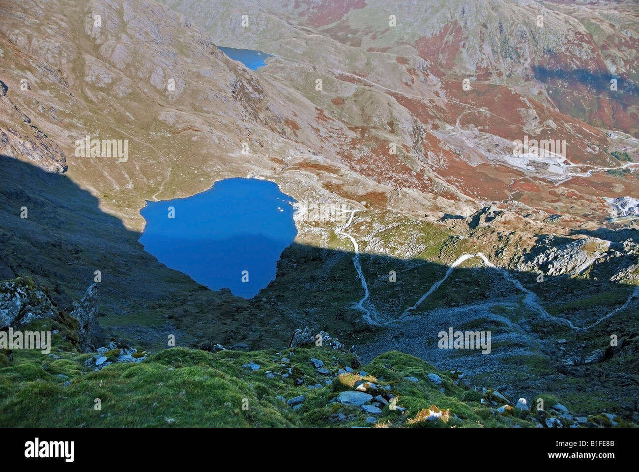 Low Water and Levers Water on The Old Man of Coniston Stock Photo - Alamy