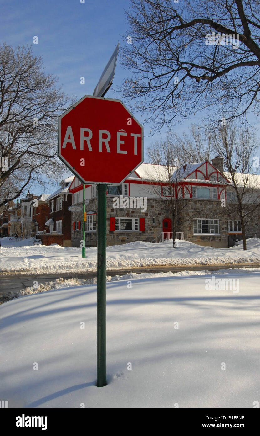 Stop Sign Montreal Stock Photo - Alamy