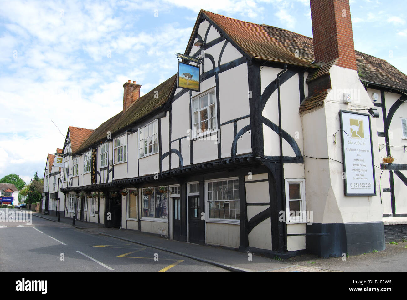 12th century Ostrich Inn, High Street, Colnbrook, Berkshire, England ...