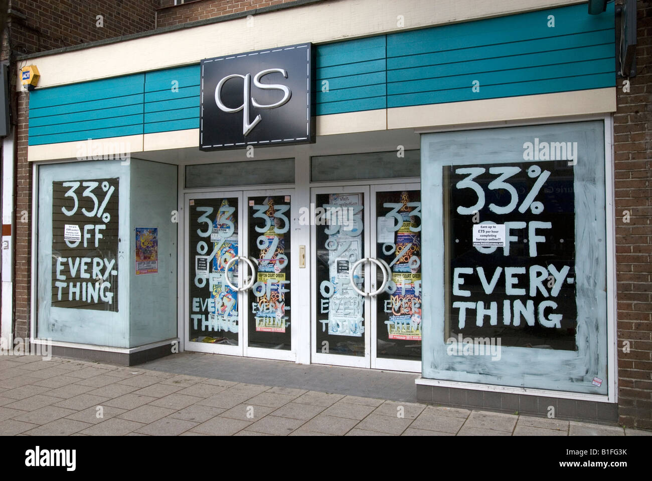 A QS Shop Closing Down Stock Photo - Alamy