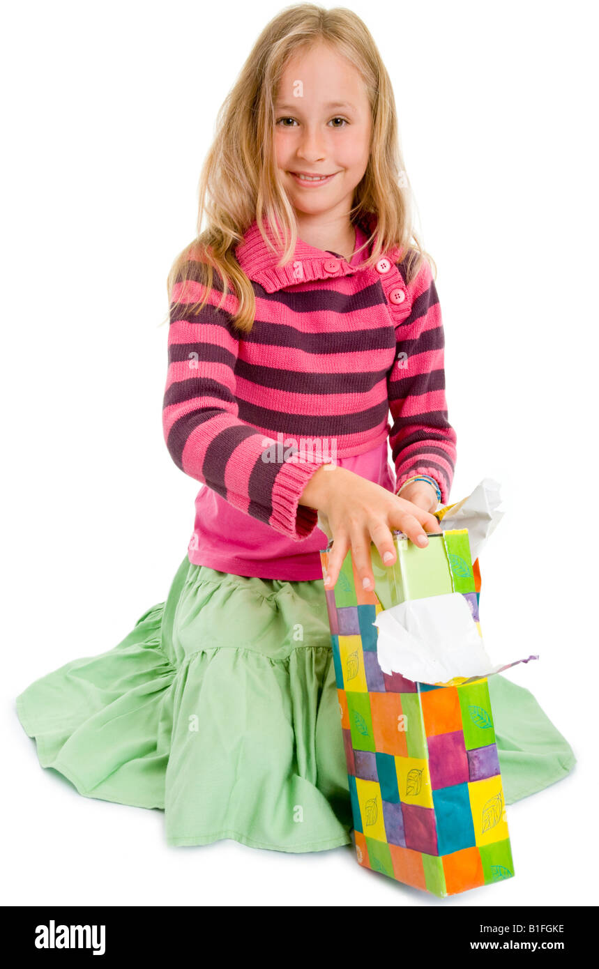young blonde girl with present Stock Photo - Alamy