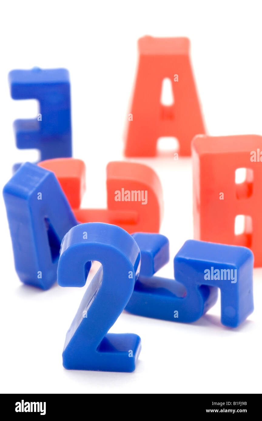 object on white toy plastic number Stock Photo - Alamy