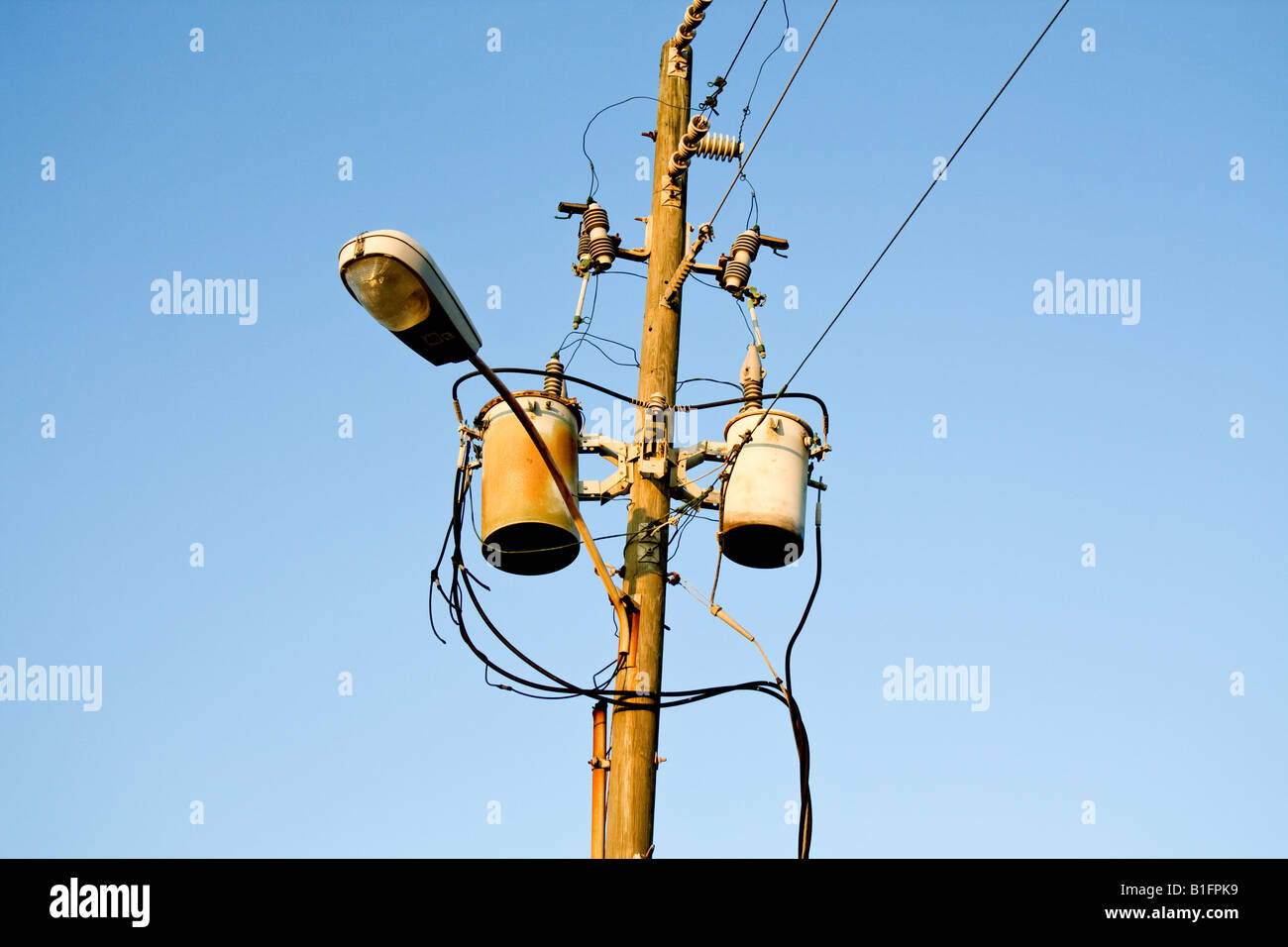 Old style electical pole street hi-res stock photography and images - Alamy