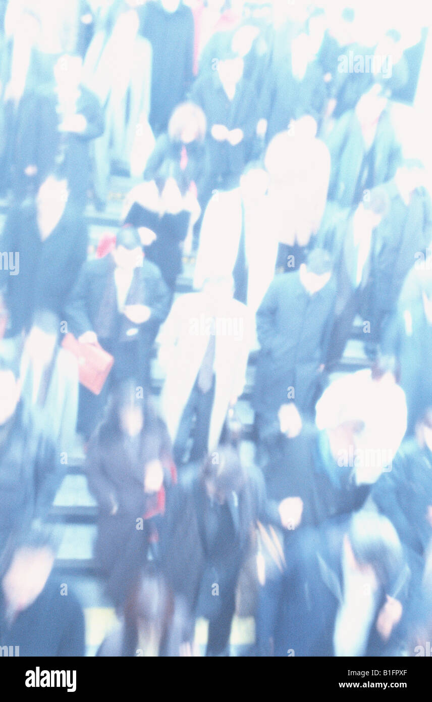 Crowd Of Commuters Stock Photo - Alamy