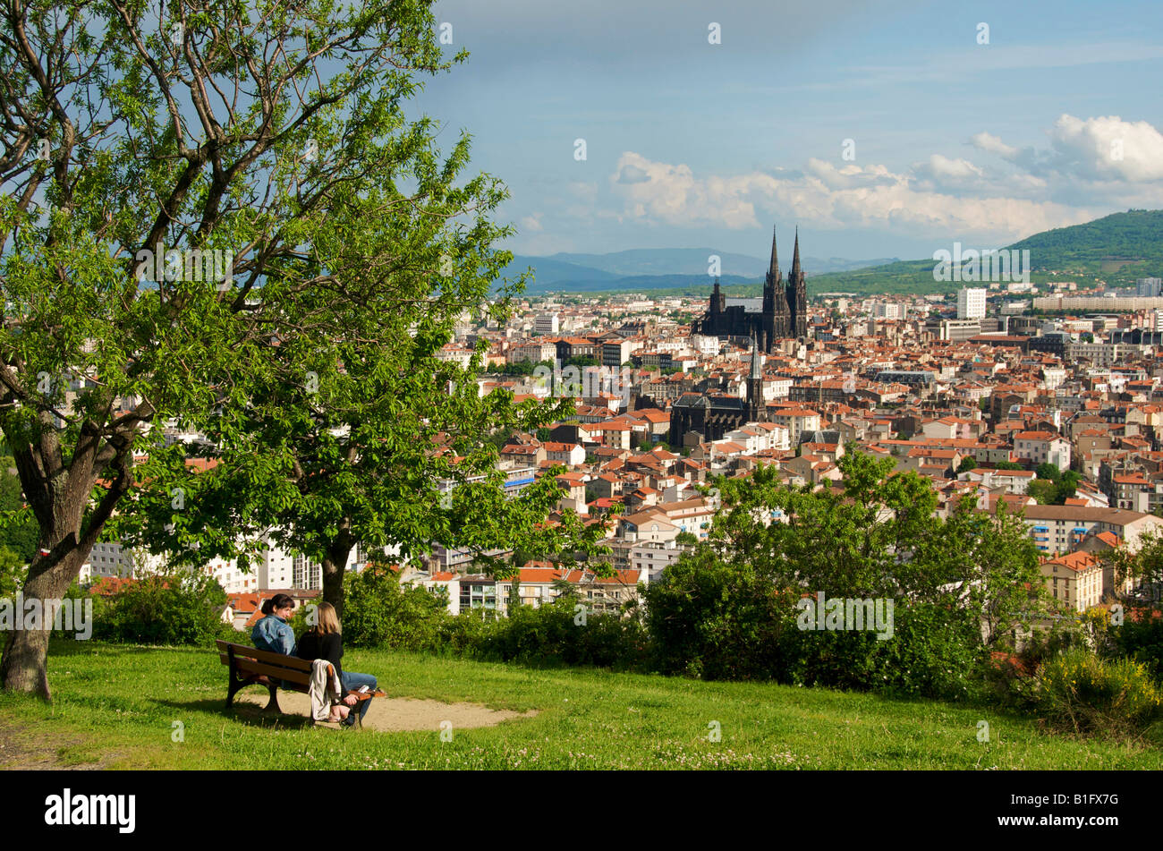 View of Clermont-Ferrand from the Park of Montjuzet. Auvergne. France Stock Photo - Alamy