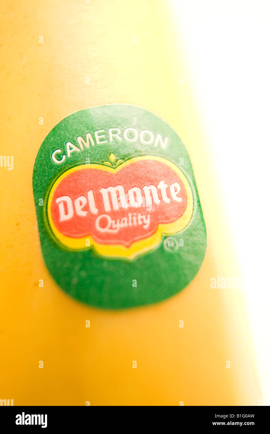 Del Monte sticker on a banana from Cameroon Stock Photo - Alamy