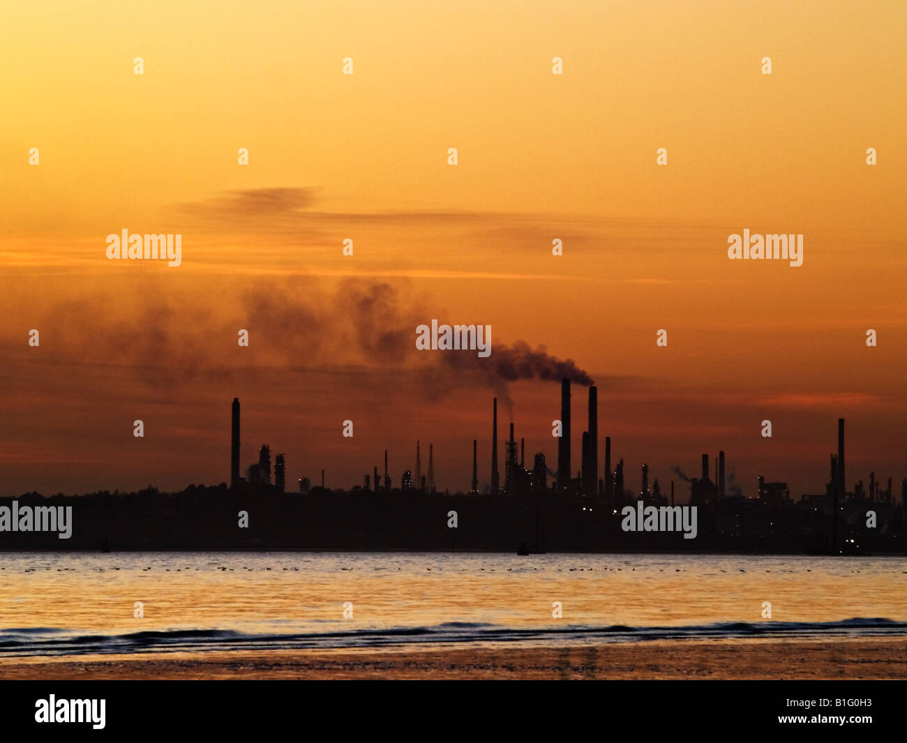 Esso Refinery, Fawley and Southampton Water Stock Photo - Alamy