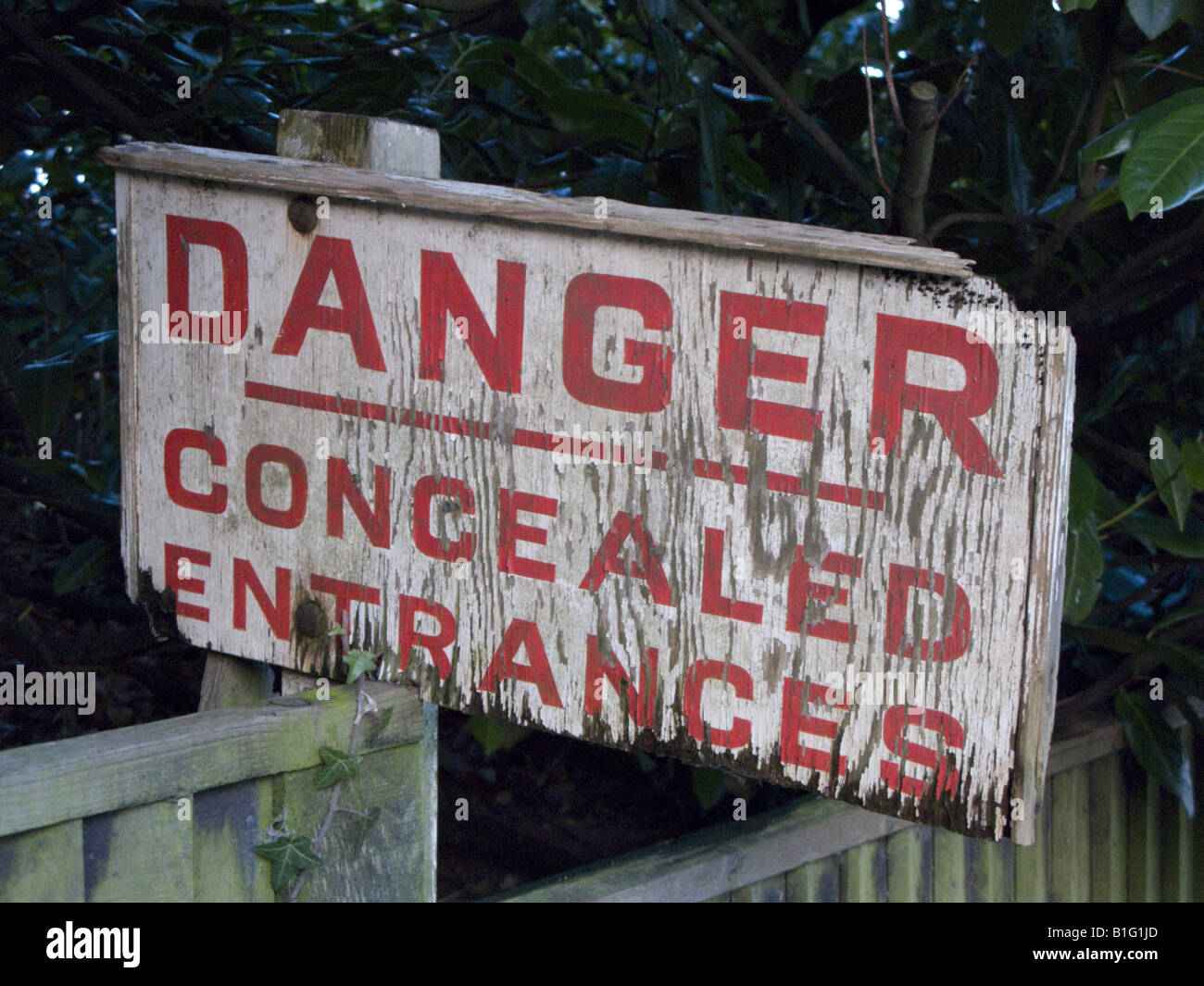 Concealed Entrances sign Stock Photo - Alamy