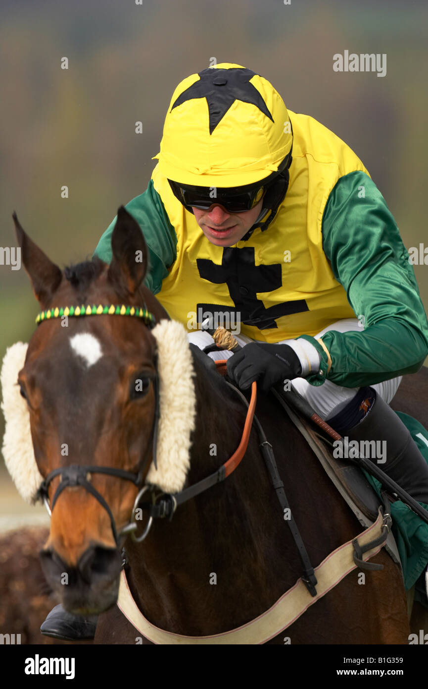 Horse racing jockey close up Stock Photo - Alamy