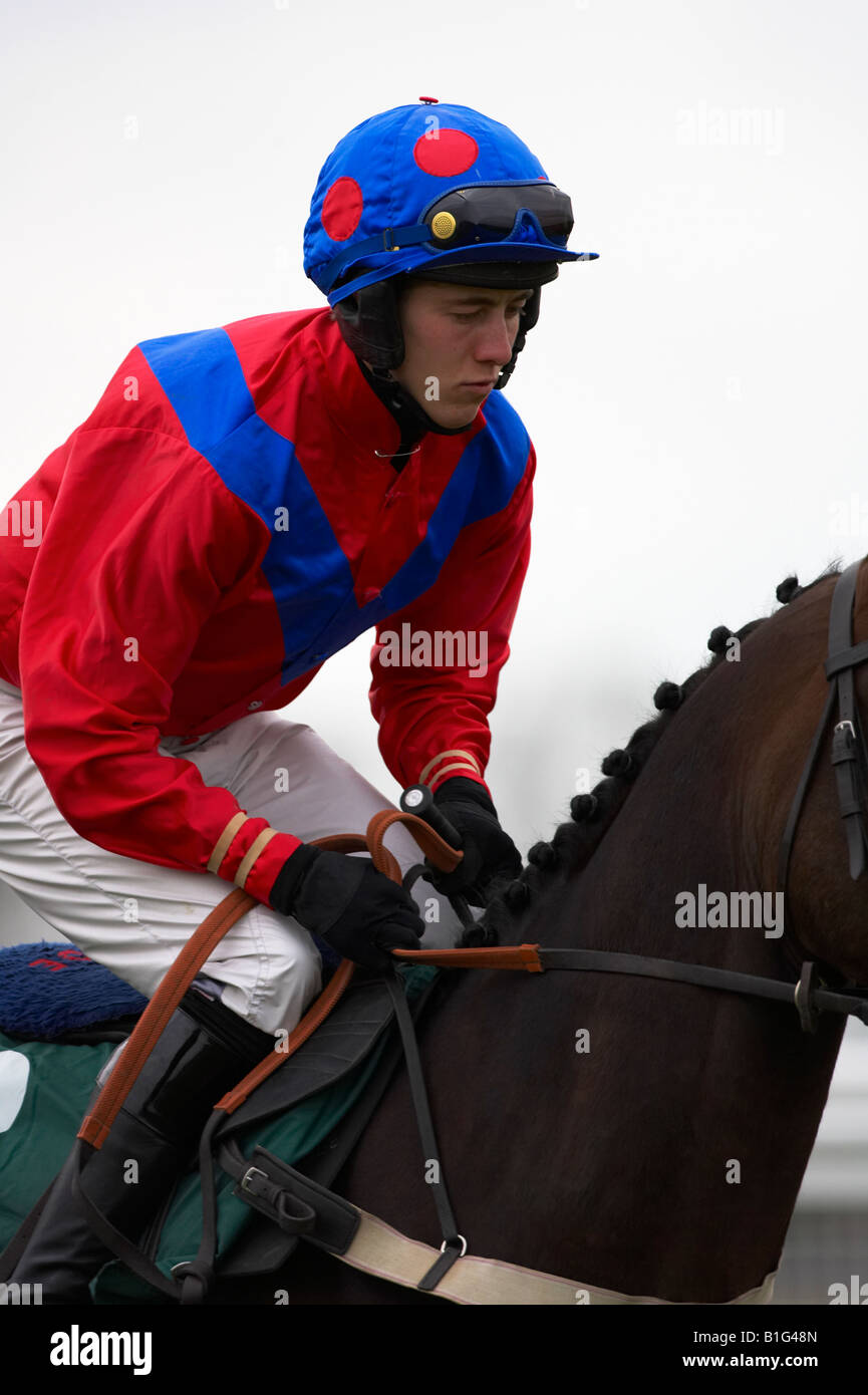 Horse racing jockey close up Stock Photo - Alamy