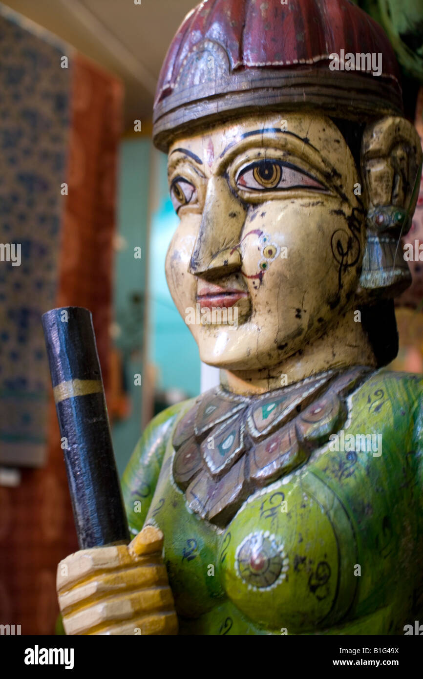 Indian figure outside a craft shop in London's Camden market Stock ...
