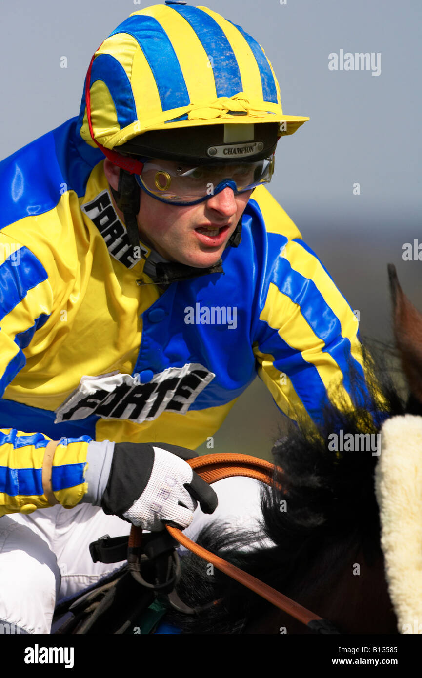 Horse racing jockey close up Stock Photo - Alamy