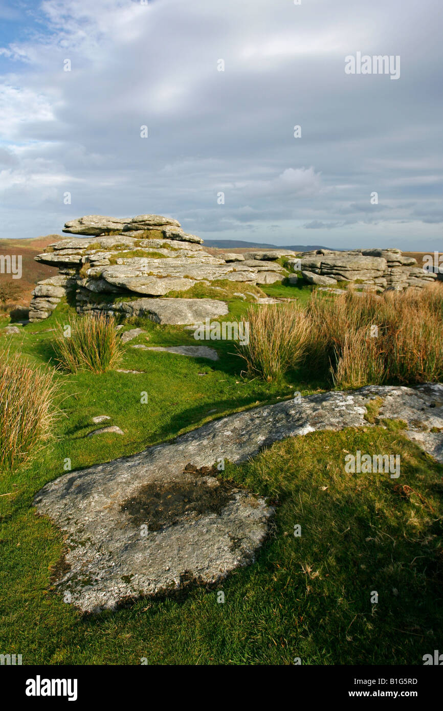 Combestone Tor Dartmoor Devon England UK Stock Photo - Alamy