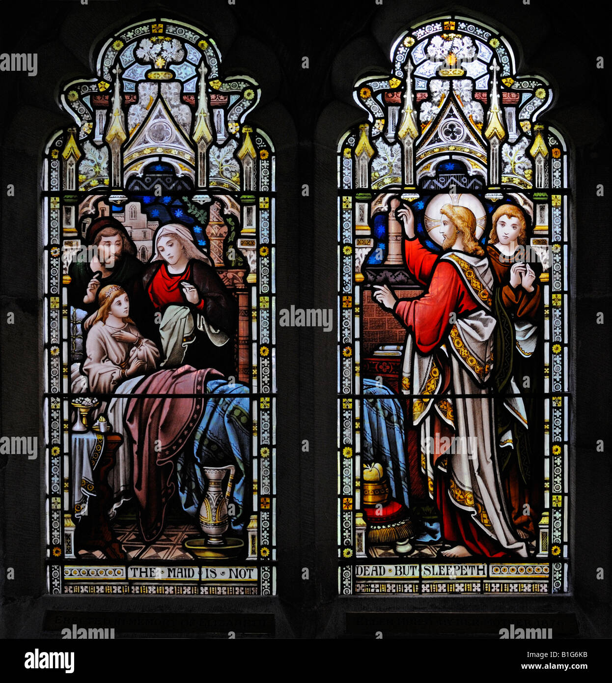 The raising of Jairus' daughter, window. Church of Saint John ...