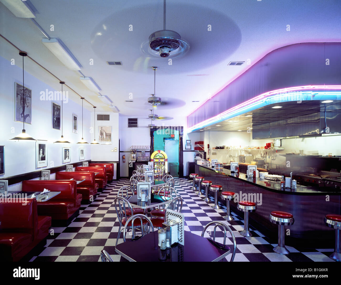 Interior view of Fannie's Diner Stock Photo - Alamy