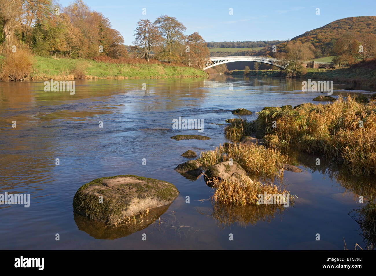 Bigsweir Bridge over River Wye Valley Stock Photo - Alamy
