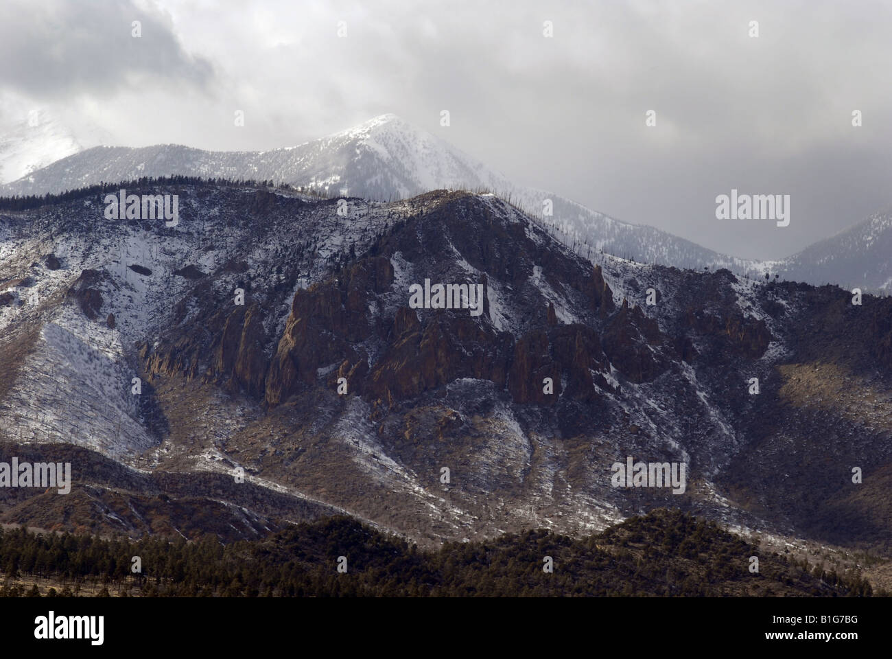 Spring snow on the mountains near Flagstaff Arizona Stock Photo - Alamy