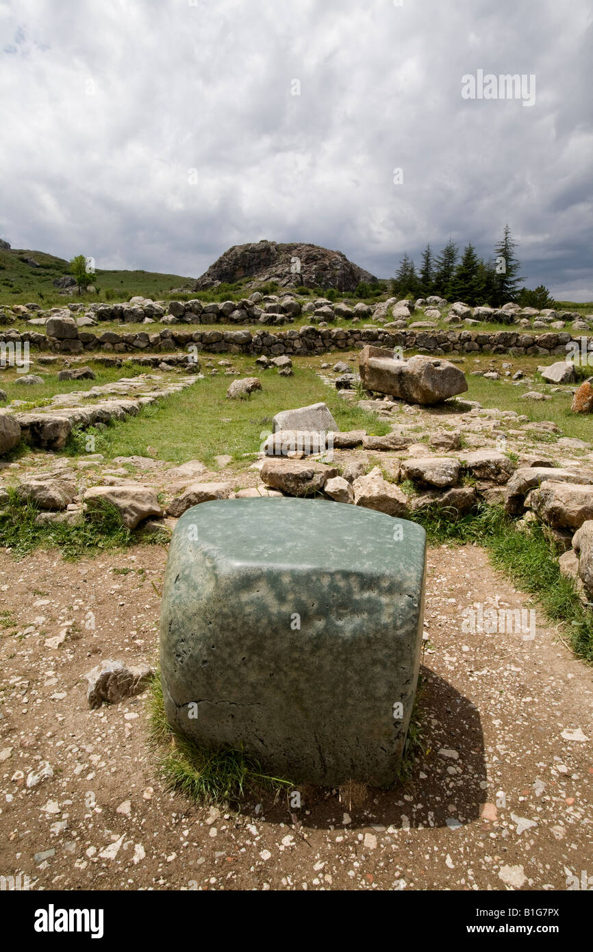 The Green Stone in Temple 1 at the Hittite Capital City of Hattusa ...